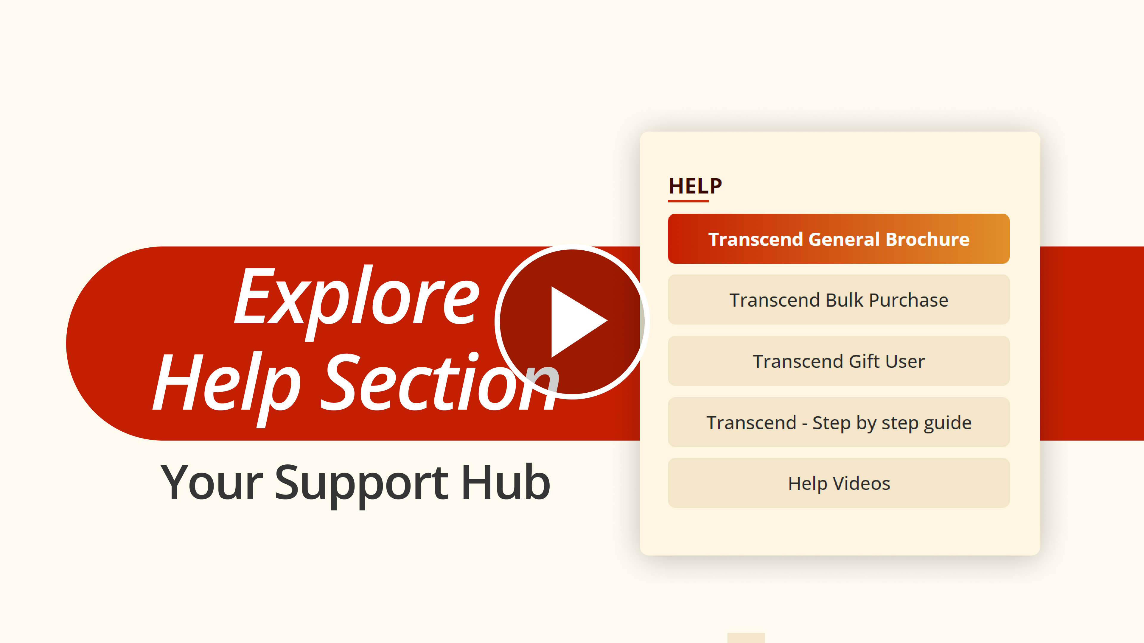 Transcend App | Help Section | Support